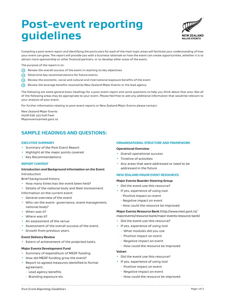 Post Event Reporting Template | PDF | Volunteering | Mass Media