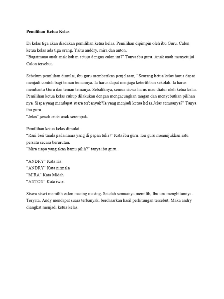 Pemilihan Ketua Kelas | PDF