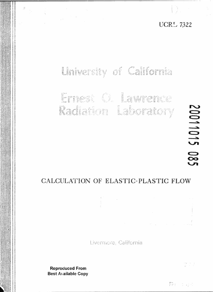 Calculation of Elastic Plastic Flow | PDF | Yield (Engineering ...