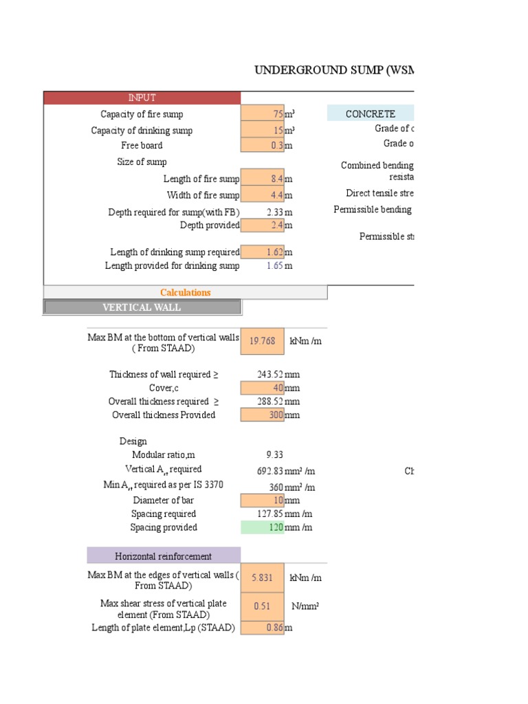 UG Sump | PDF | Structural Steel | Bending