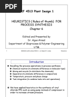 Process Synthesis Heuristics Guide | PDF | Crystallization | Gas Compressor
