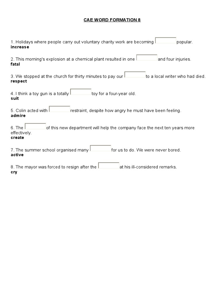 Word Formation CAE | PDF