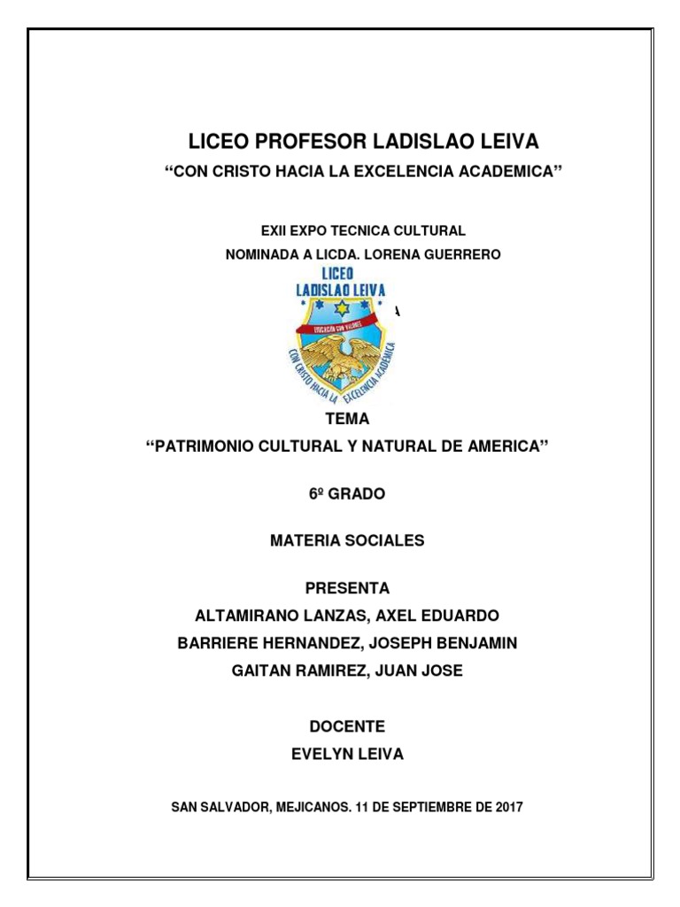 Proyecto de La Humanidad Liceo Ladislao Leiva Final1 | Descargar gratis ...