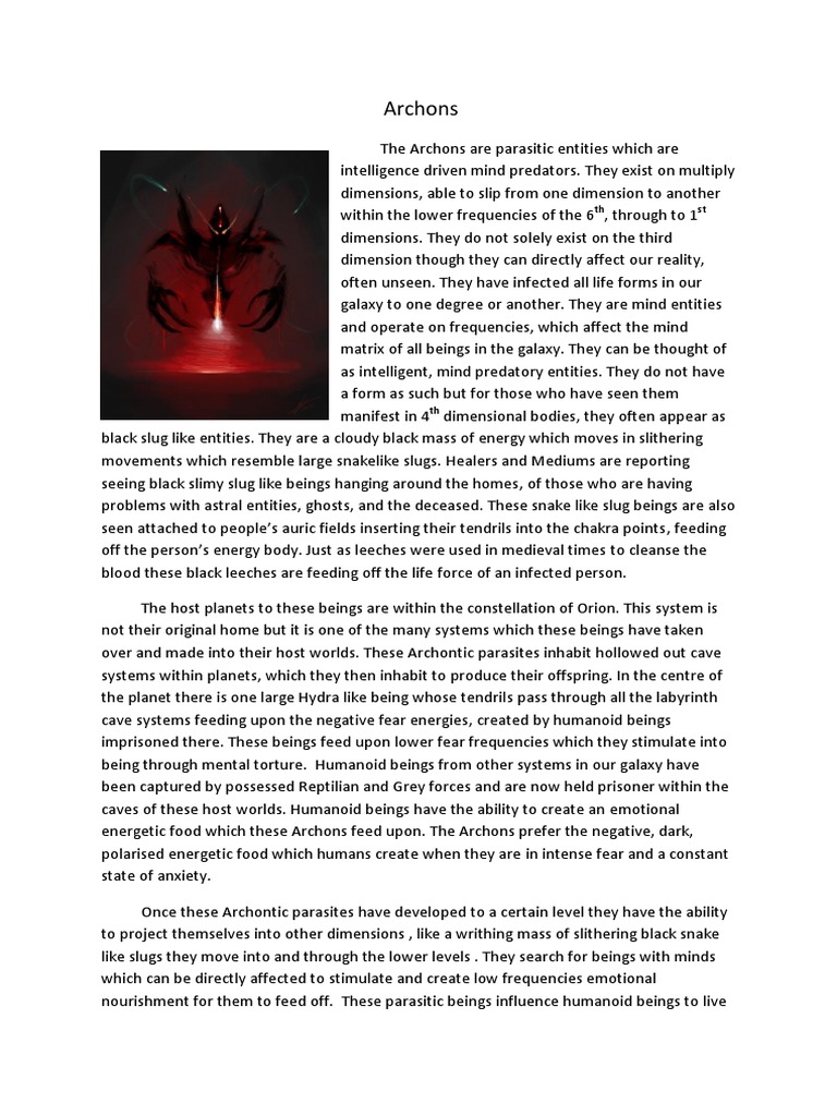 Archons | PDF | Mind | Thought