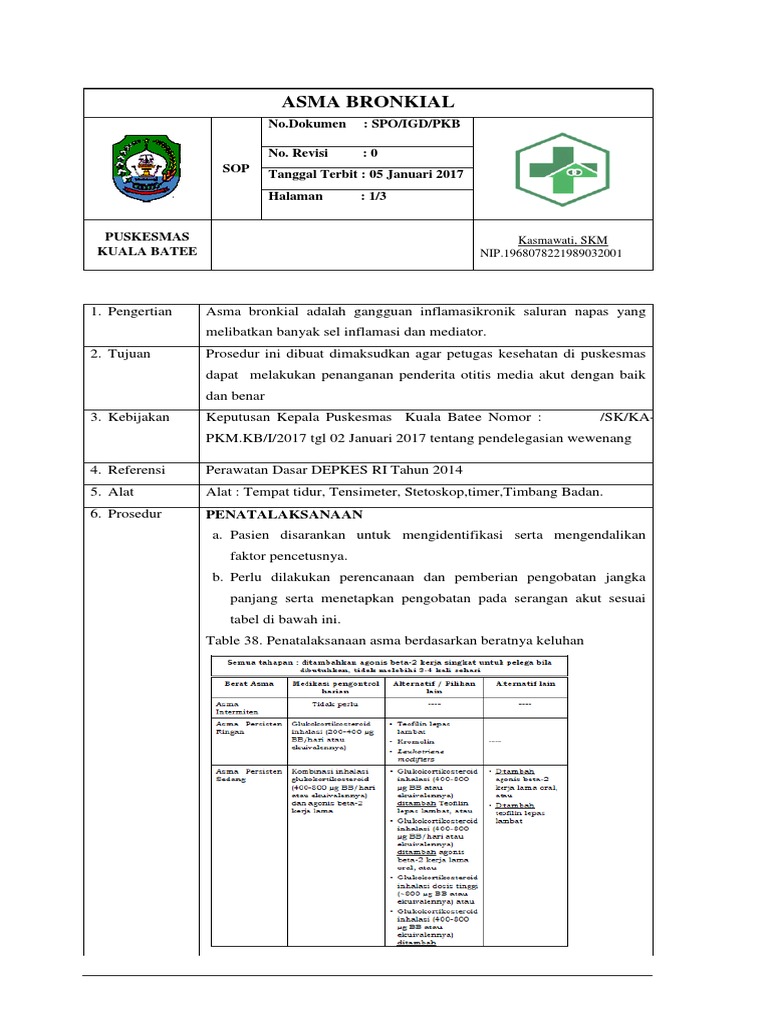Sop Asma Bronkial | PDF