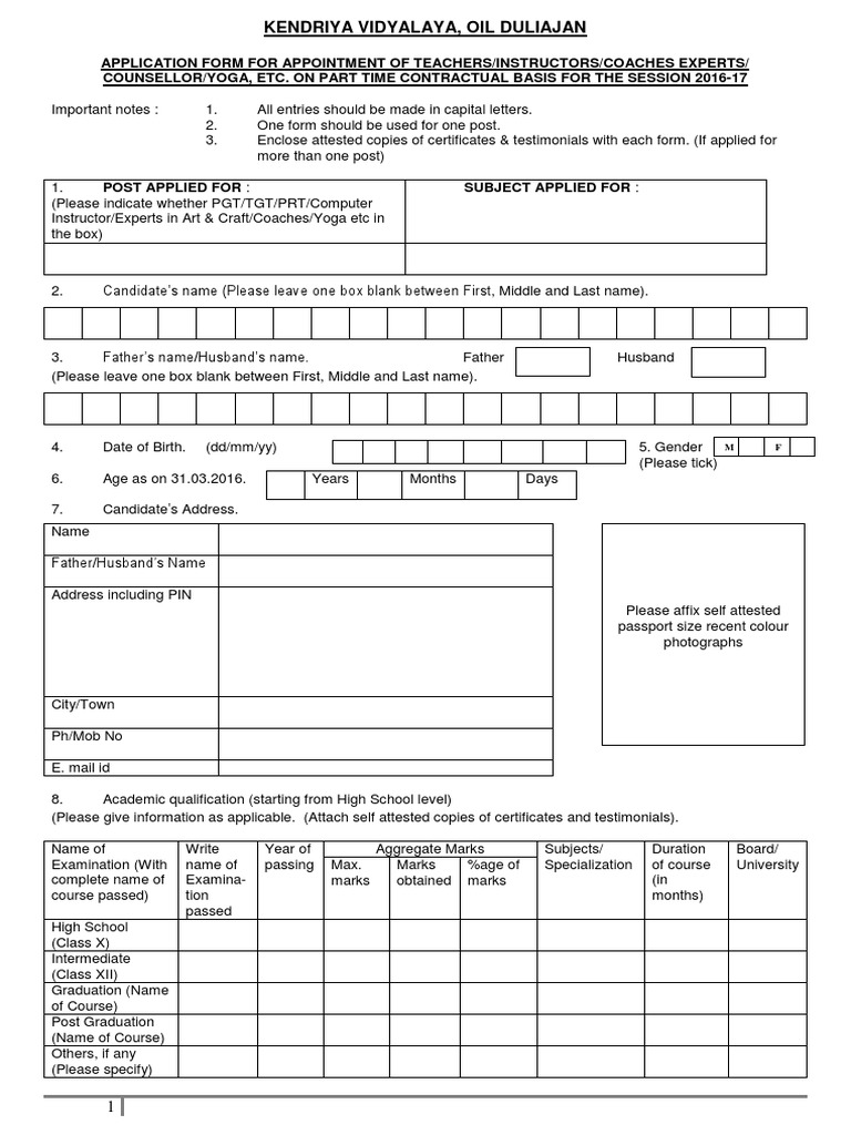 Application Part Time Contractual Trs | PDF | Qualifications ...