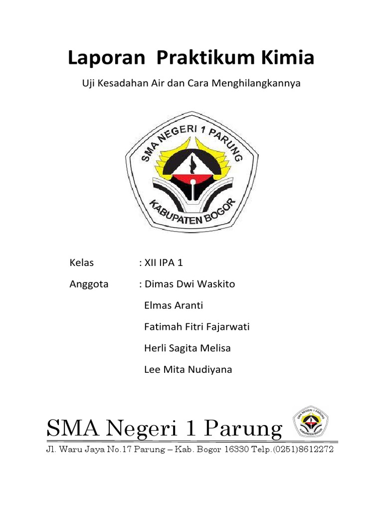 Cover Laporan Praktikum Kimia | PDF
