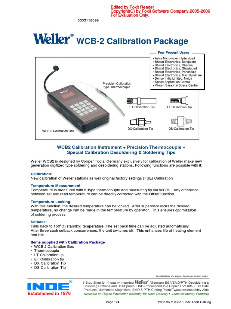 Weller WCB 2 mjerac tempearture.pdf | Calibration | Soldering