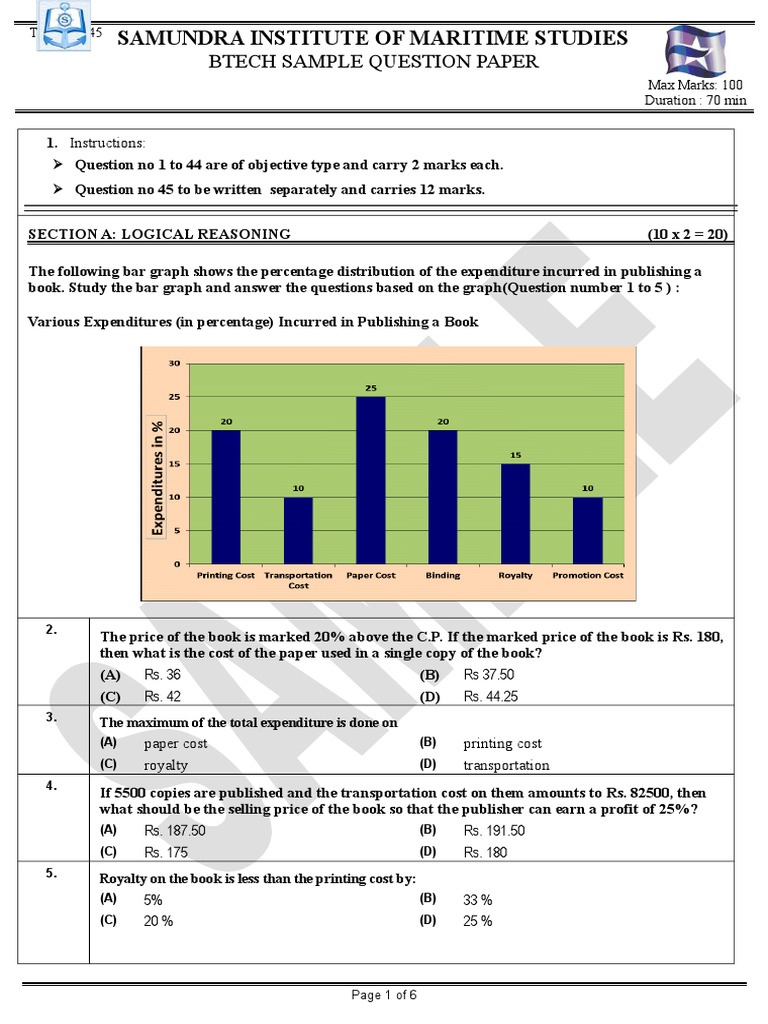 Btech Sample QN Paper | PDF | Chemical Bond | Lens (Optics)