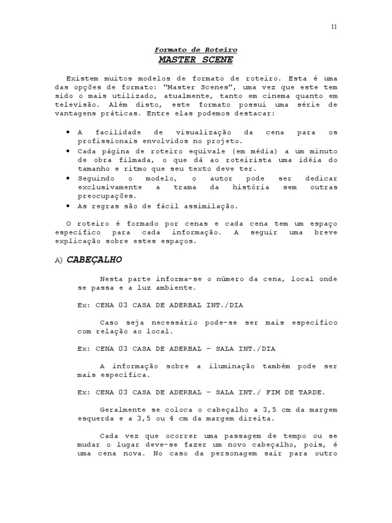 Formato de Roteiro Master Scene | PDF | Roteiro