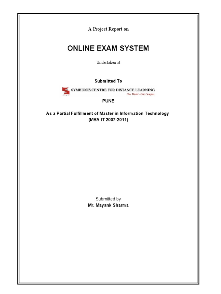 Online Examination System | PDF | Html | Databases