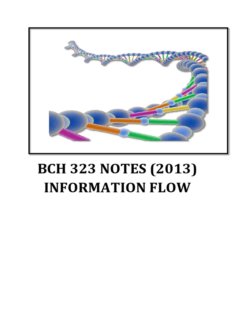 BCH 323 Notes | PDF | Dna | Rna