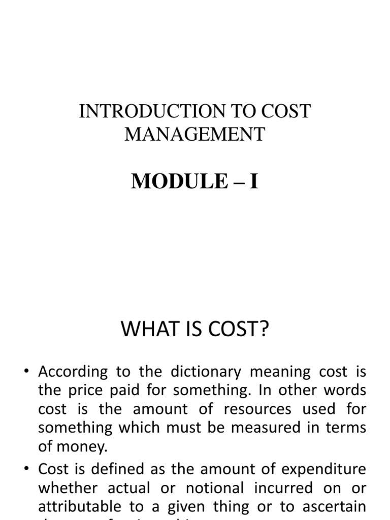 Cost Management and Accounting Basics | PDF | Cost Accounting | Cost
