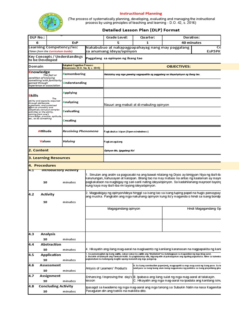 DLP Template | PDF | Career & Growth | Art