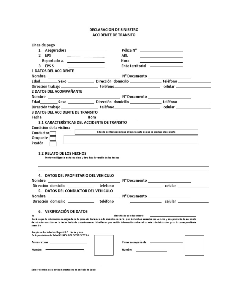 Declaracion de Siniestro | PDF | Business