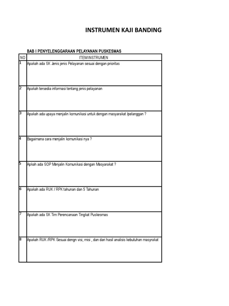Instrumen Kaji Banding Admen | PDF