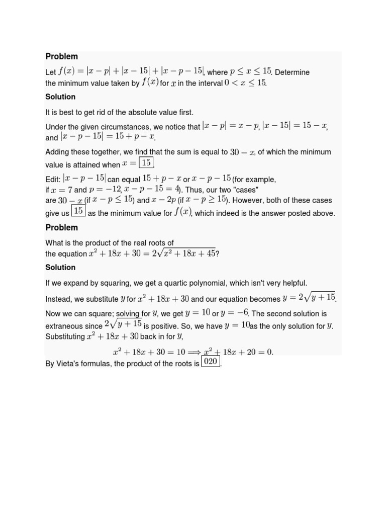 Problem: Solution | PDF | Circle | Complex Number