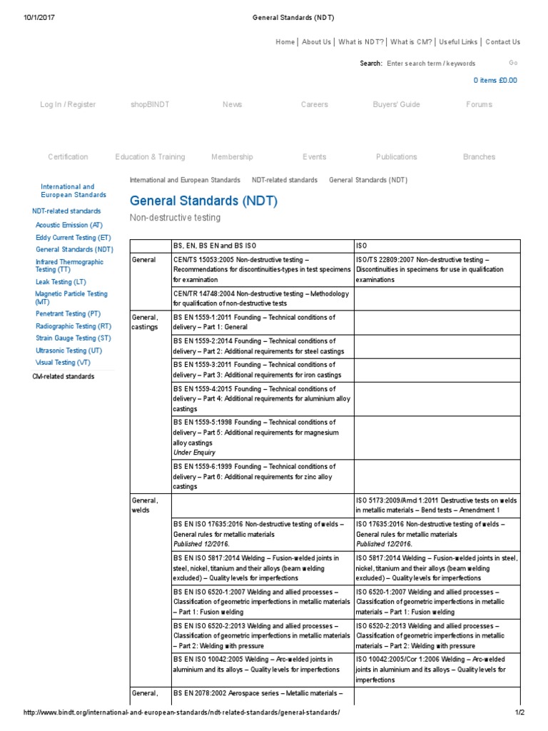General Standards (NDT) | PDF | Nondestructive Testing | Alloy