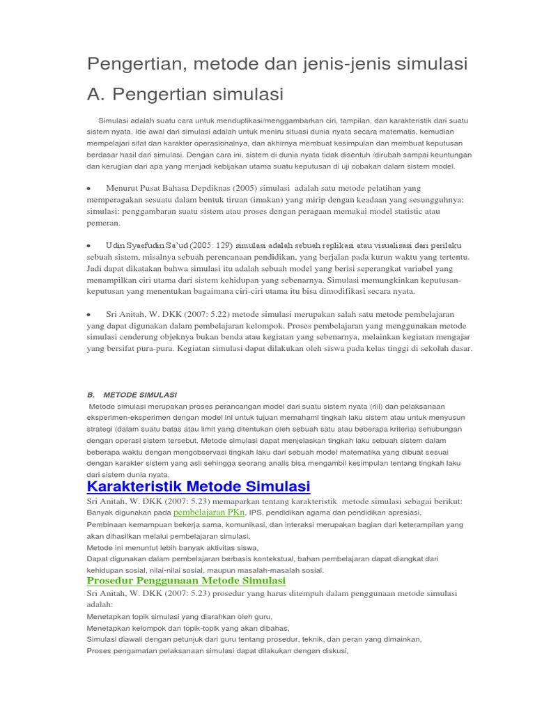 Rangkuman Pengertian SImulasi Digital | PDF