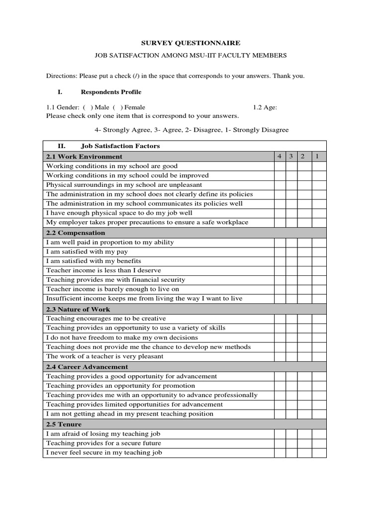 Survey Questionnaire v2 | PDF