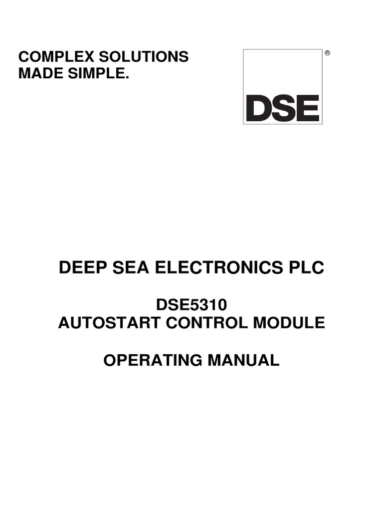 Deep Sea DSE5310 Operations Manual (1) Uid9172015226462 | PDF | Home ...