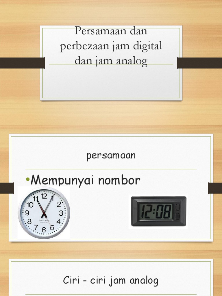 Perbezaaan Jam Jarum Dan Jam Digital | PDF