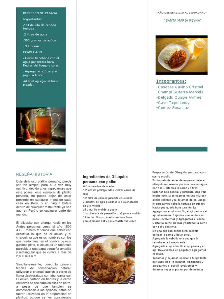 Refresco de Cebada | PDF | Carne | Preparación de comida y bebida