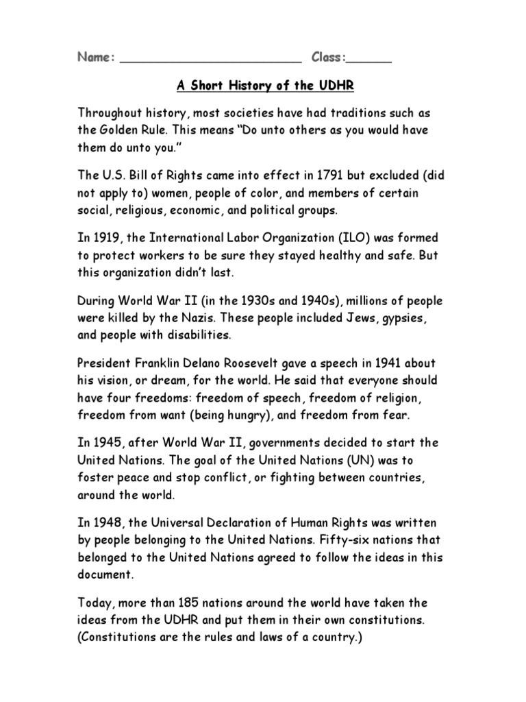 Brief History of the UDHR | PDF