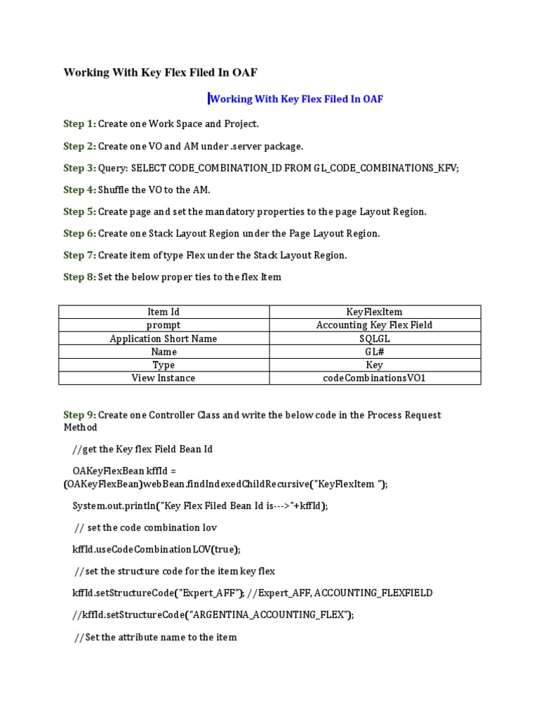 Key Flex Field Setup in OAF | PDF | Computing | Software
