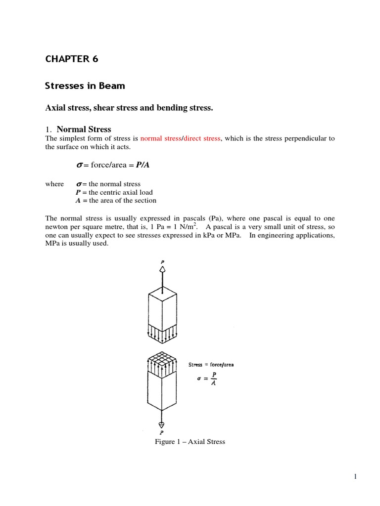 Beam Stress Analysis and Formulas | PDF | Bending | Deformation ...