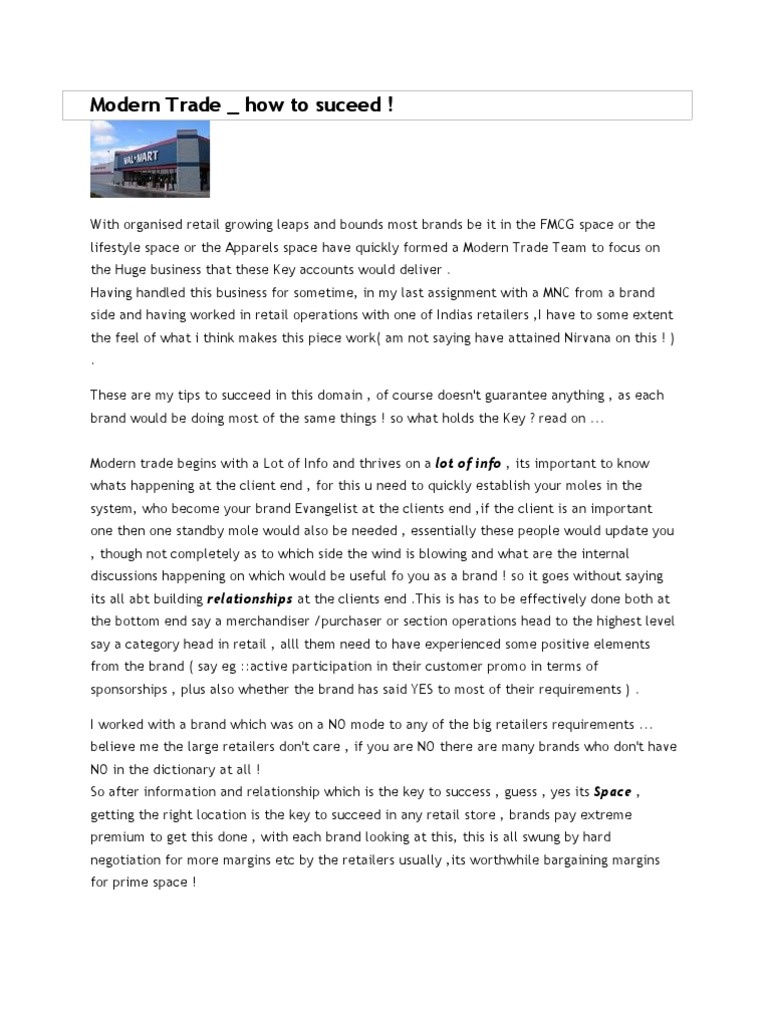 Modern Trade | PDF | Retail | Retailing
