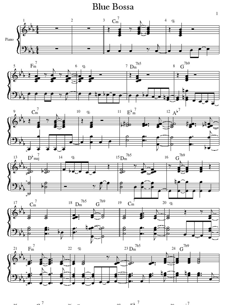 Blue Bossa - Piano | PDF