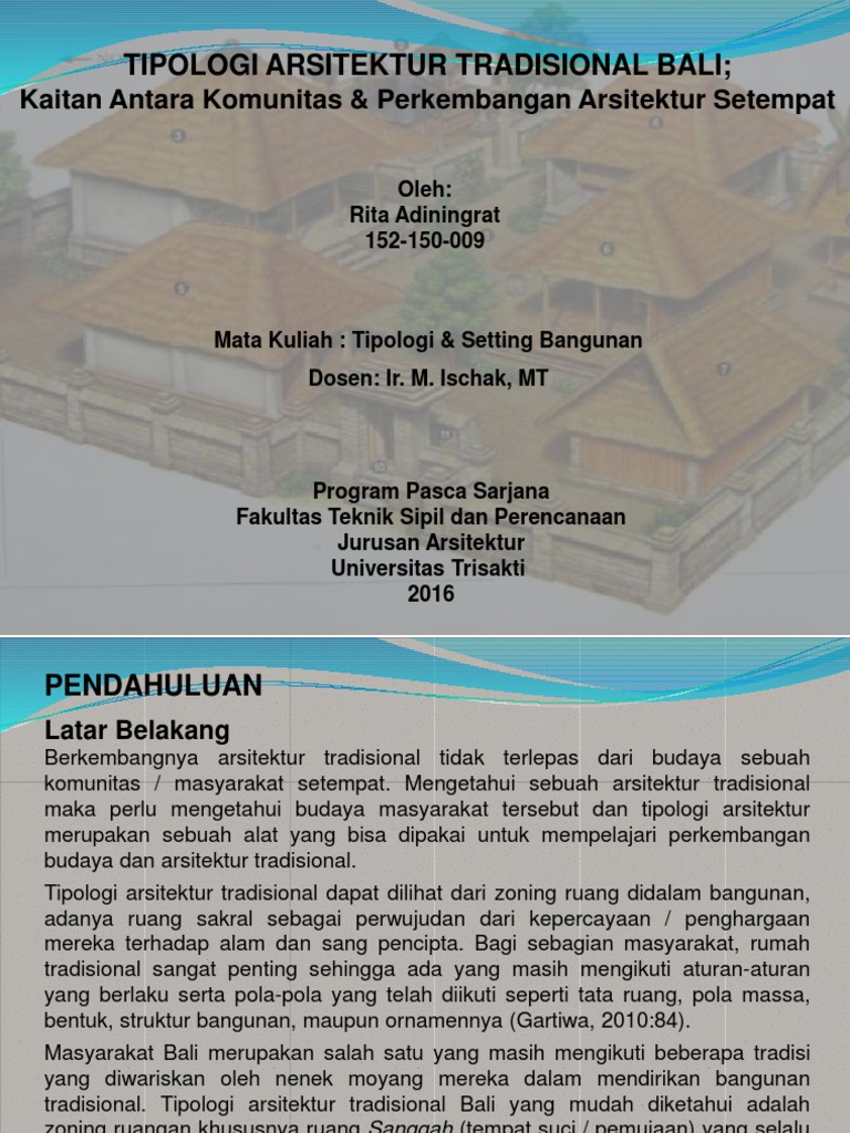 Tipologi Arsitektur Tradisional Bali | PDF