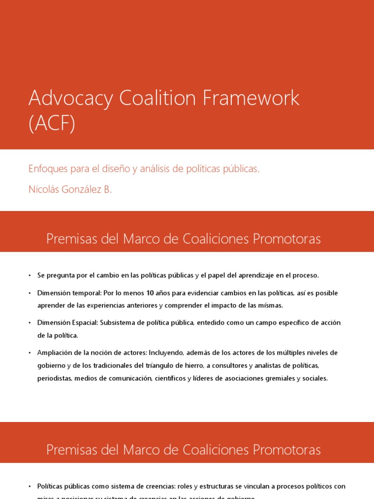 Advocacy Coalition Framework (ACF) 2016 | PDF | Conflicto (proceso ...