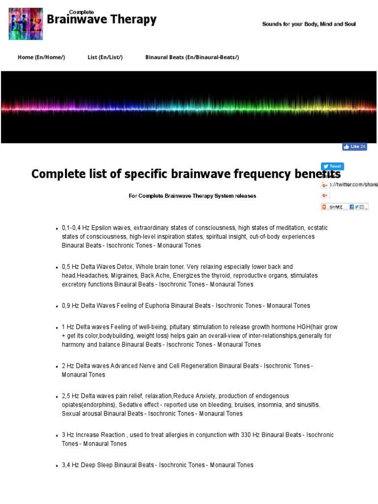 List of Specific Brainwave Frequency Benefits | PDF | Chakra | Growth ...