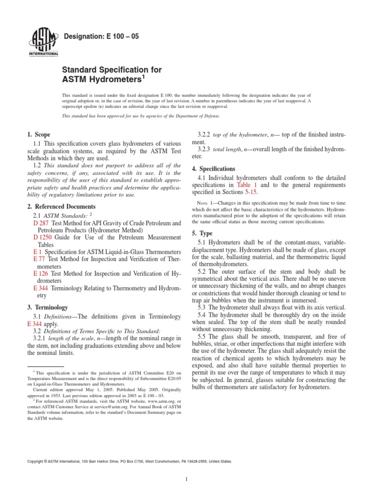 Astm E-100 PDF | PDF | Thermometer | Scientific Observation