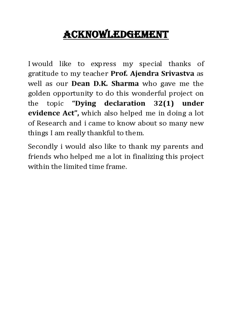 Acknowledgement Evidence Act | PDF