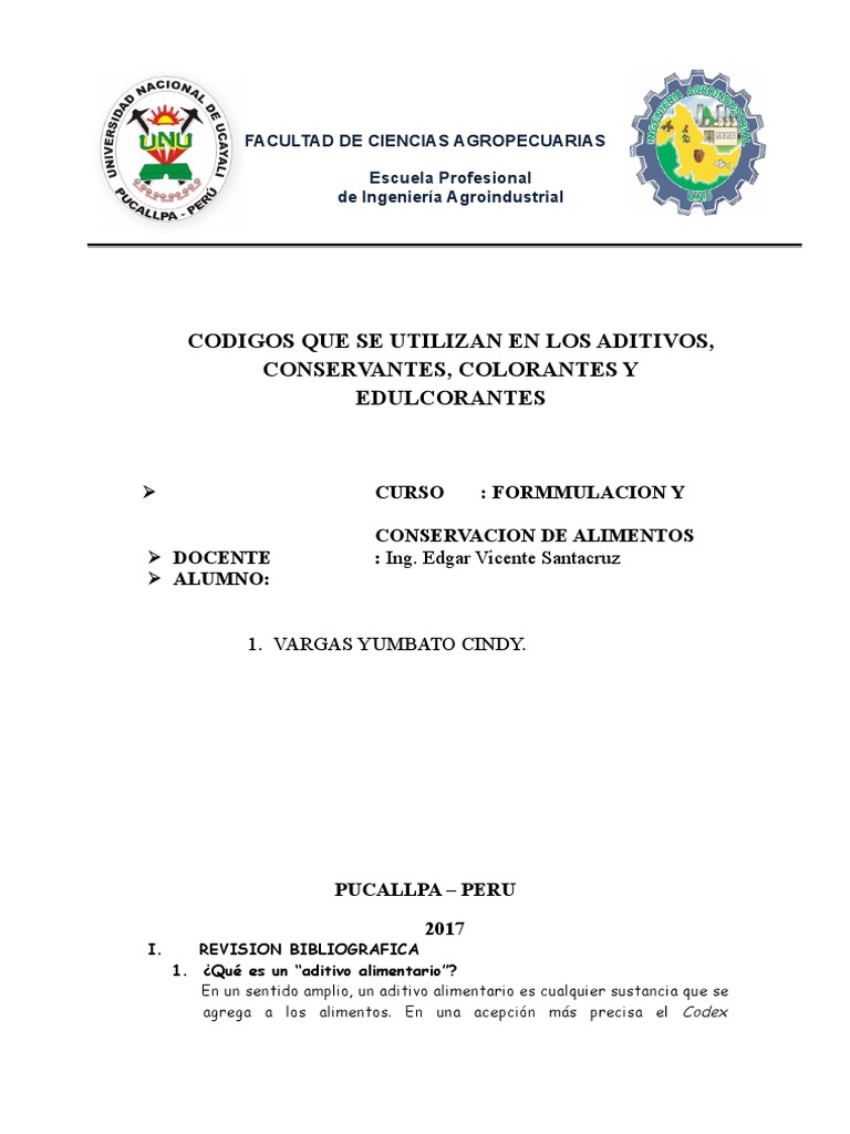 Códigos de Aditivos Alimentarios | PDF | Sabor | Alimentos