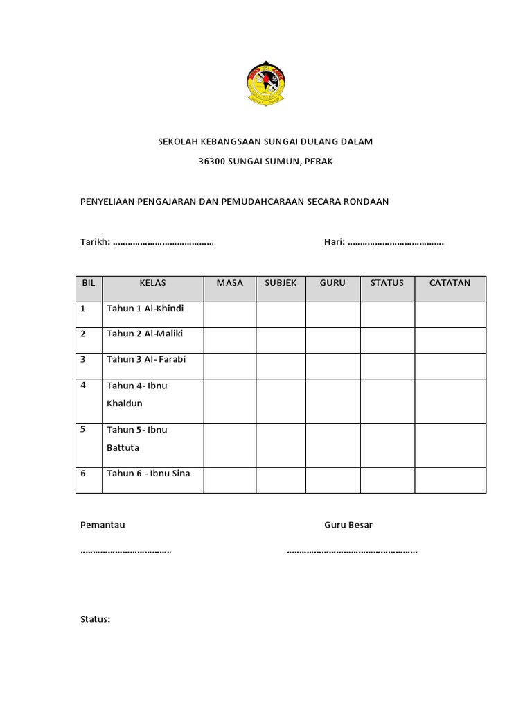 Borang PDPC Rondaan | PDF