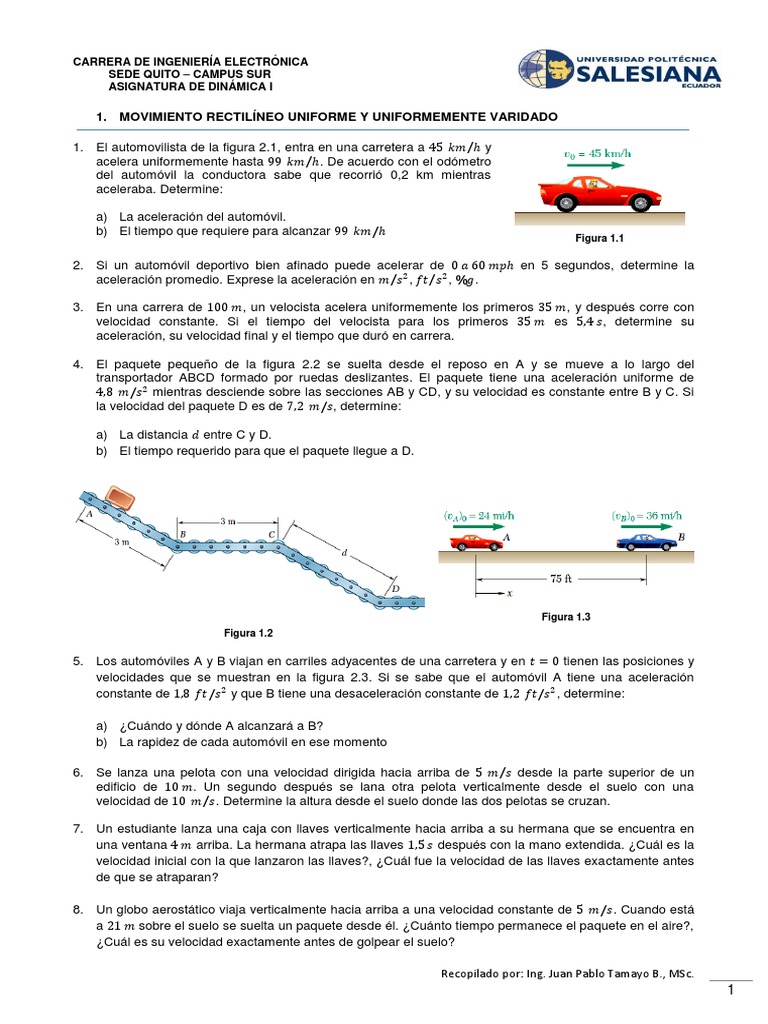 Deber 2 MRU y MRUV | PDF | Velocidad | Aceleración