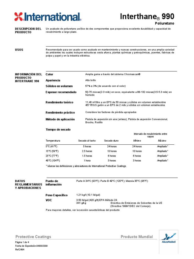 Interthane 990 | PDF | Solvente | Poliuretano