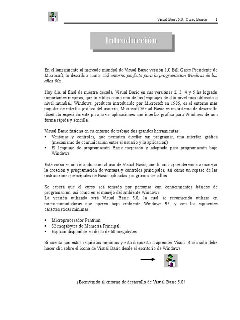 Guia de Visual Basic 5.0 | PDF | Ventana (informática) | Básico