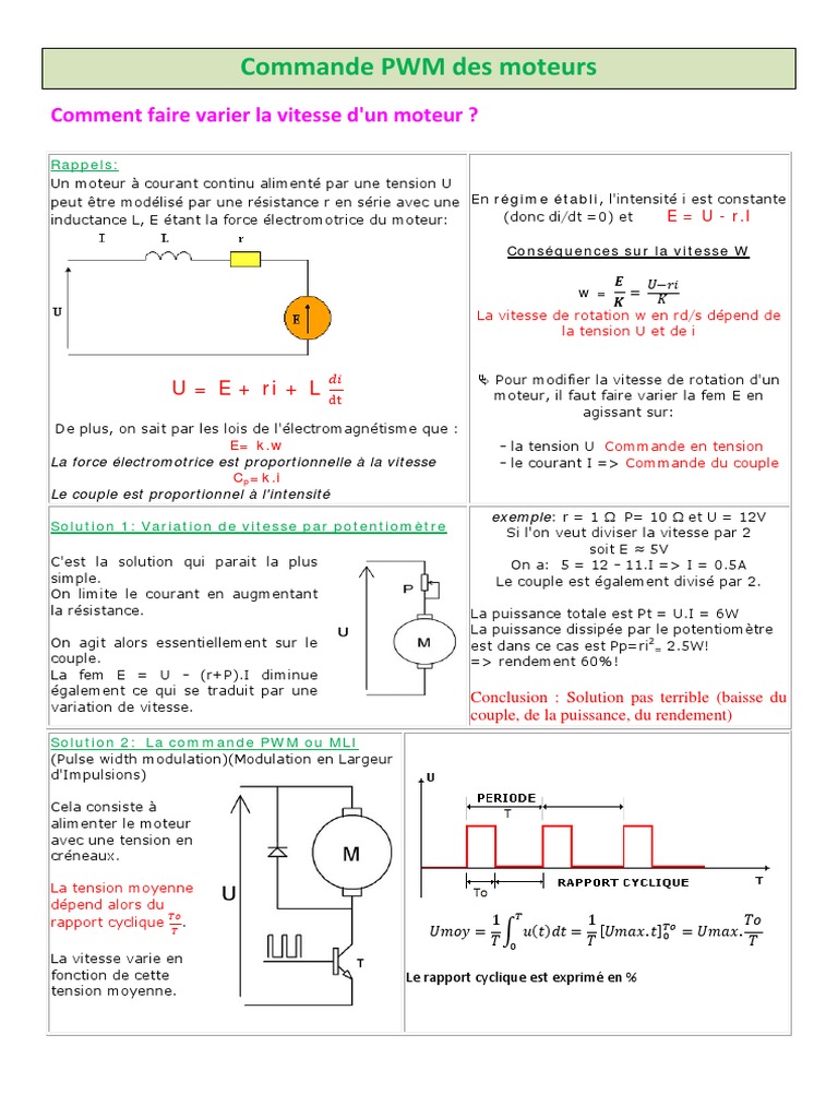 Commande PWM Moteurs PDF | PDF | Électrotechnique | Physique