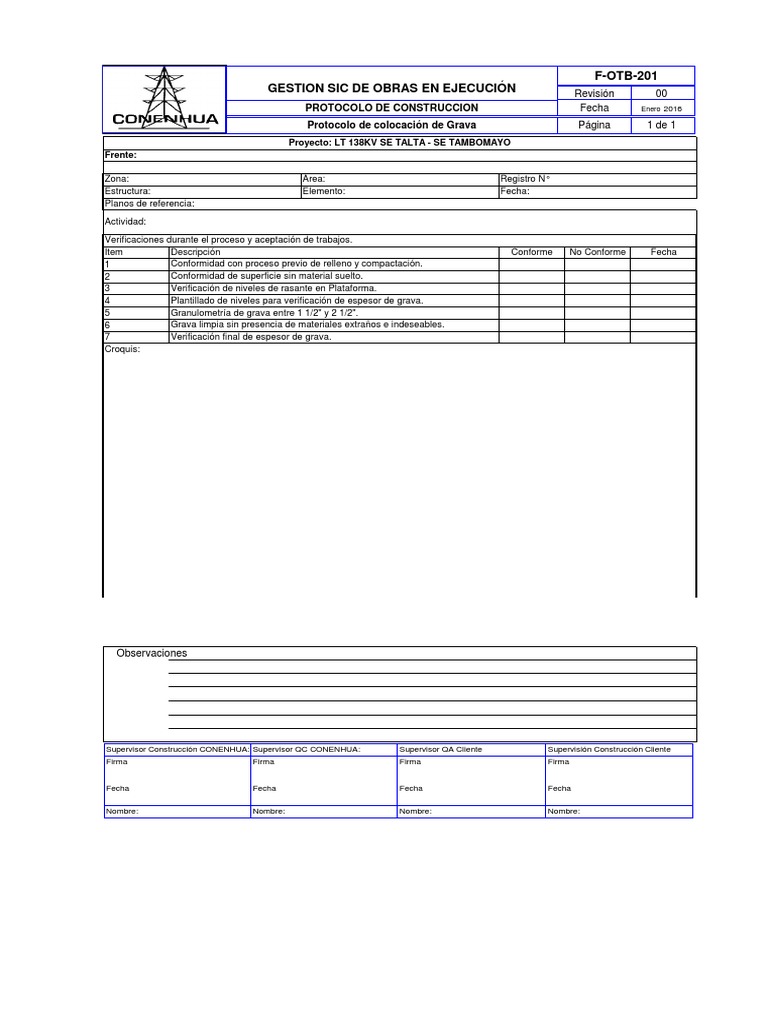 F OTB 201 Colocación de Grava | PDF