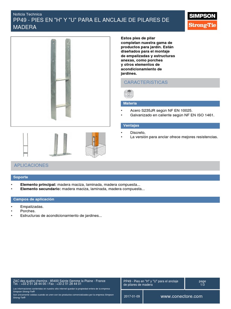 Anclaje de Pilares de Madera 155 | PDF | Madera | Plantas