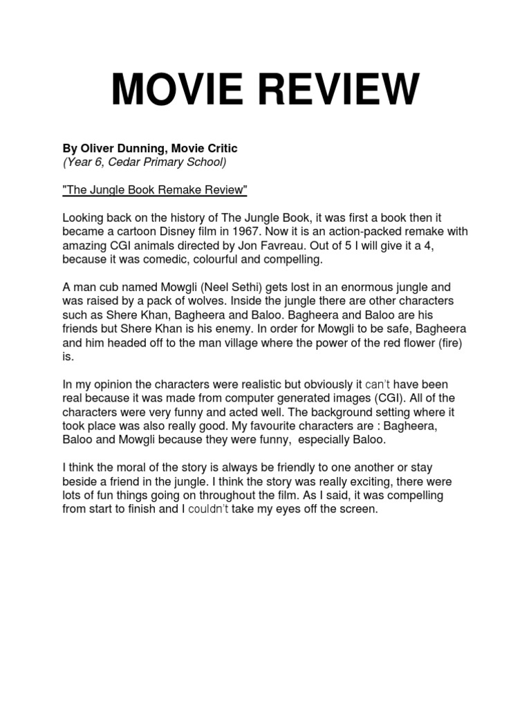 Movie Review: by Oliver Dunning, Movie Critic | PDF