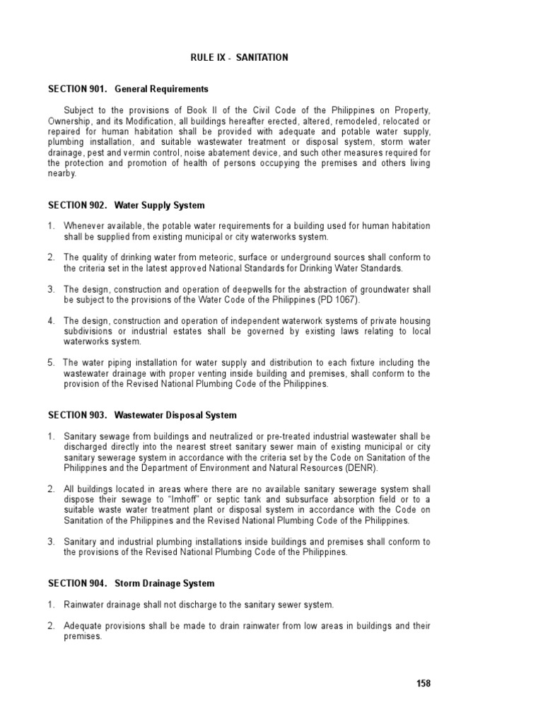 Building Sanitation Code Compliance | PDF | Sanitation | Sanitary Sewer