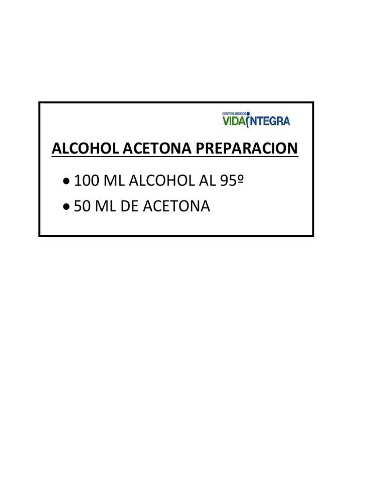 Alcohol Acetona Preparacion | PDF | Bebidas