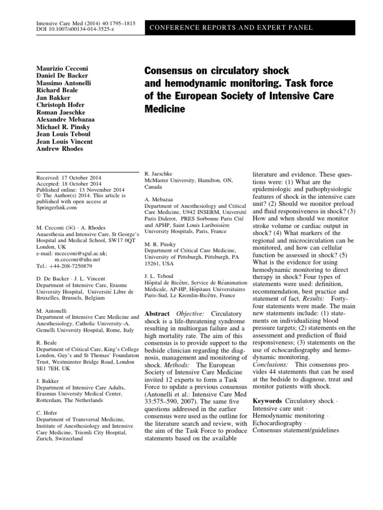 Shock PDF | PDF | Shock (Circulatory) | Blood Pressure