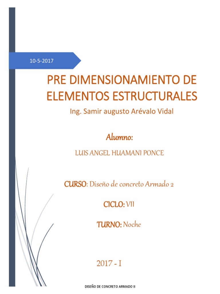 Predimensionamiento Elementos Estructurales | PDF
